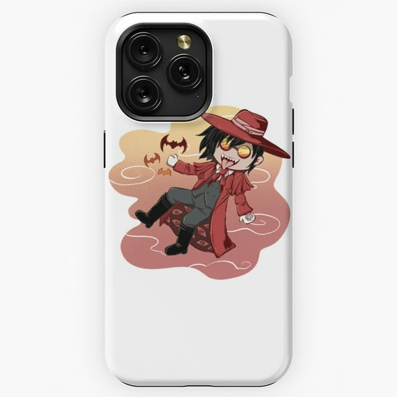 Chibi Alucard Cute Vampire Anime Art iPhone Case 17 16 15 14 13 12 11 ...