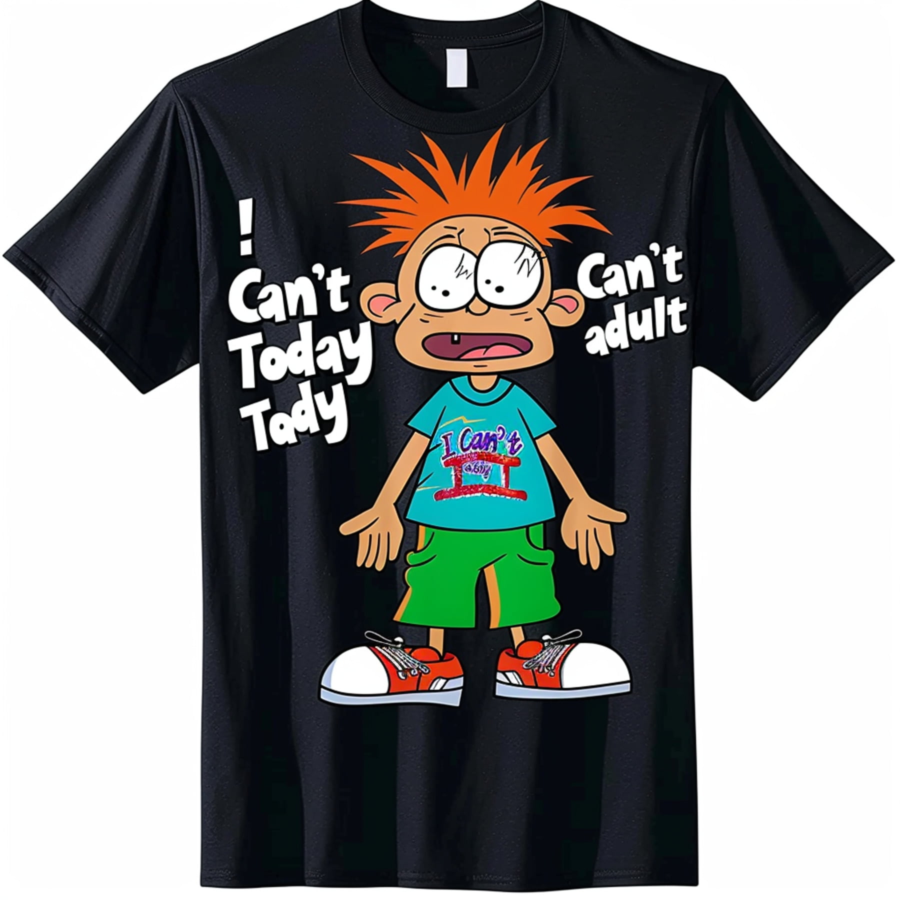 Chibi Anime Character Graphic Tee Funny Design Black T Shirt for Manga ...