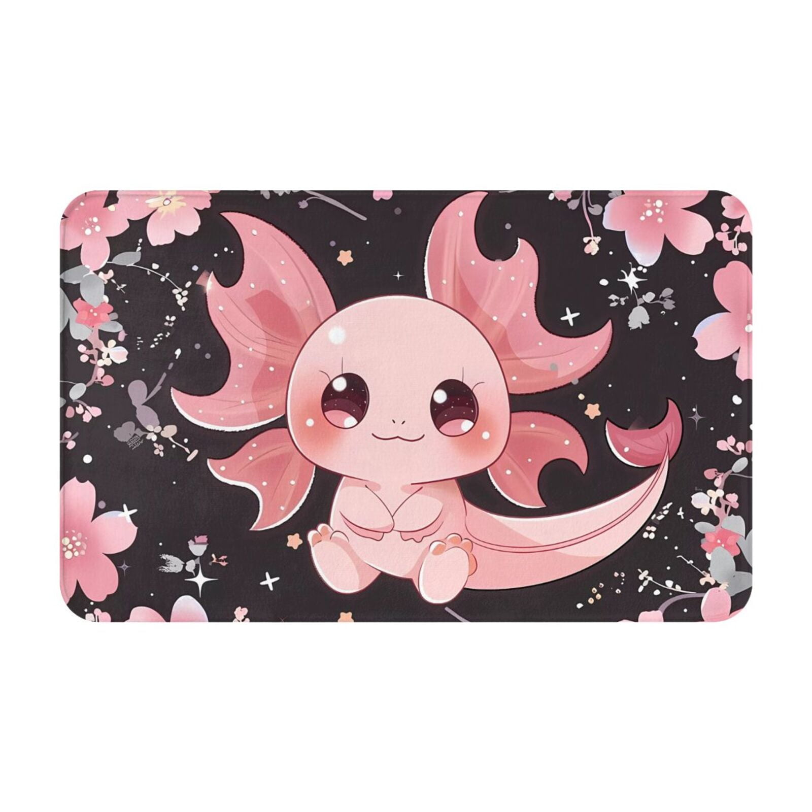 Chibi Axolotl Sakura Fantasy Front Door Mat Indoor Entrance, 31.5x20 ...