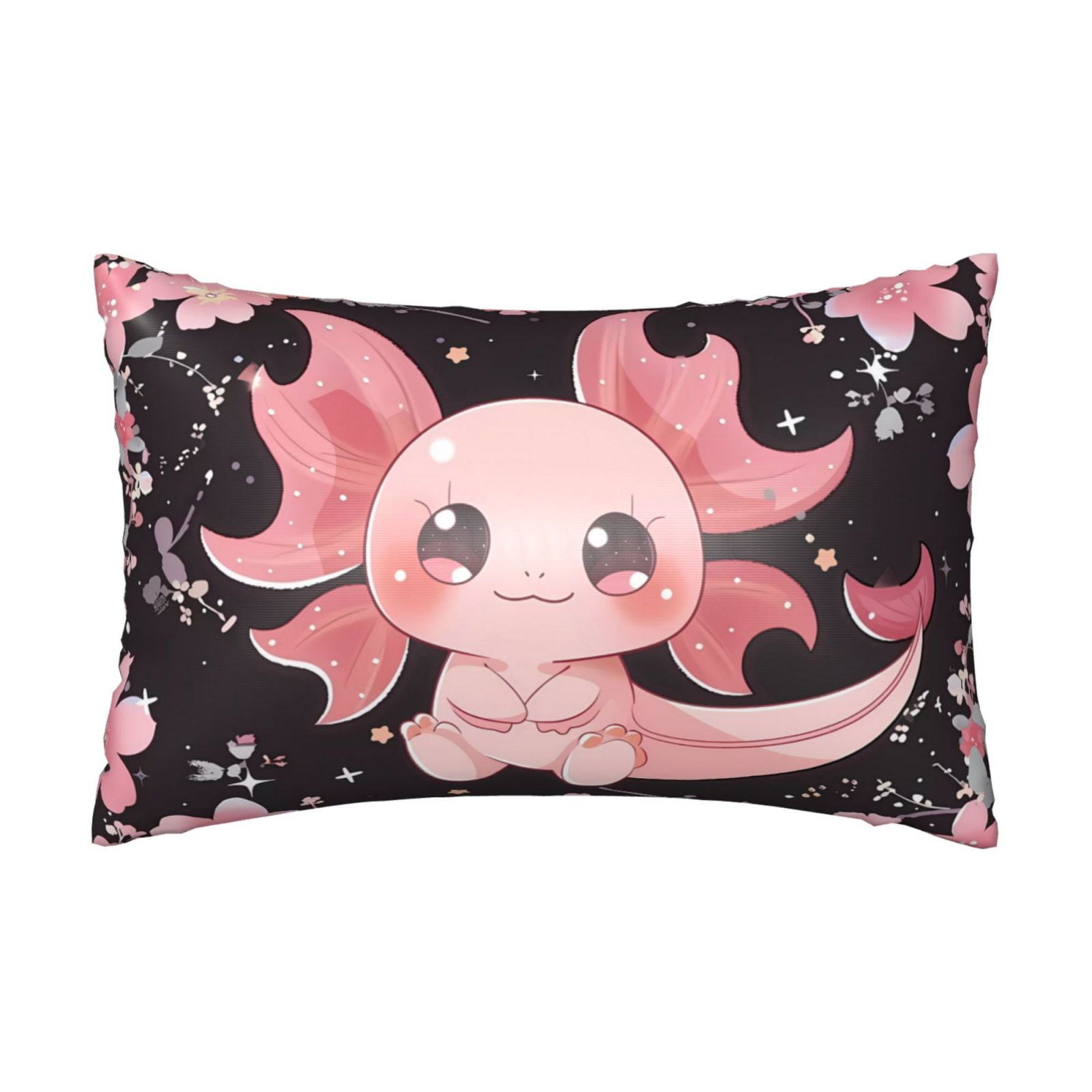Chibi Axolotl Sakura Fantasy Satin Pillowcase for Hair and Skin ...