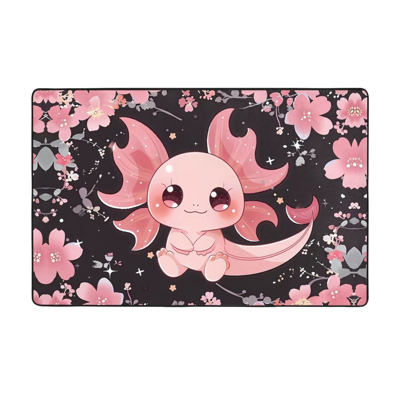 Chibi Axolotl Sakura Fantasy Universal Door Mat Indoor Entrance, 60×39 ...