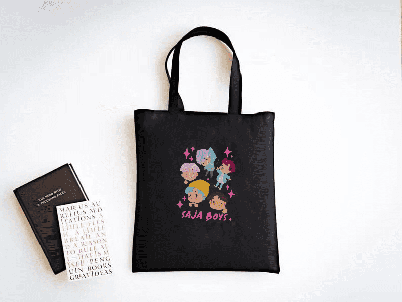 Chibi Boy Band Doodles Cute Cartoon Fun Retro Inspired Fan Art Tote ...