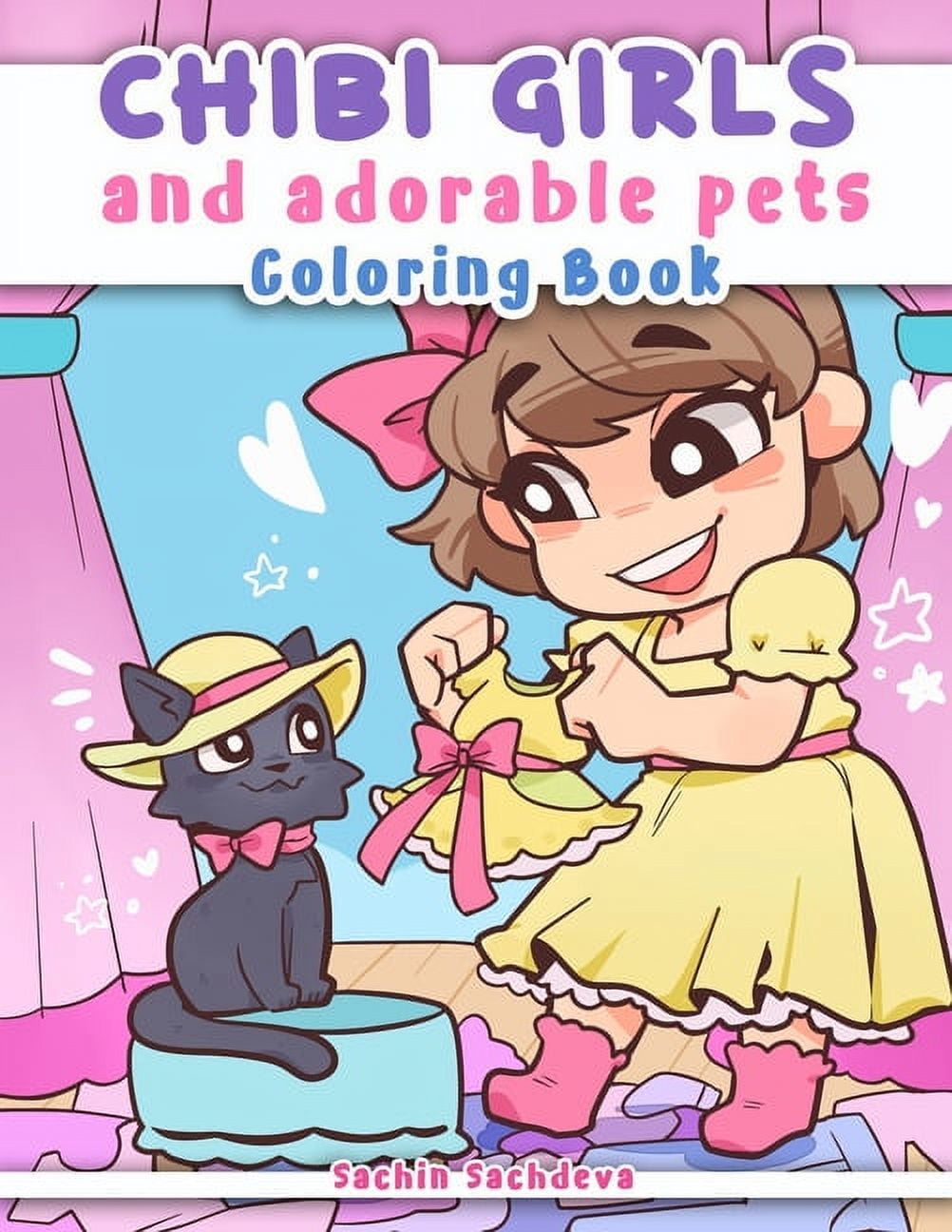Chibi Coloring World Chibi Girls and Adorable Pets: Coloring Book for ...