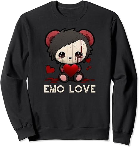 Chibi Emo Gothic Love Japanese Sad Anime Boy Emo Love Sweatshirt,Soft ...