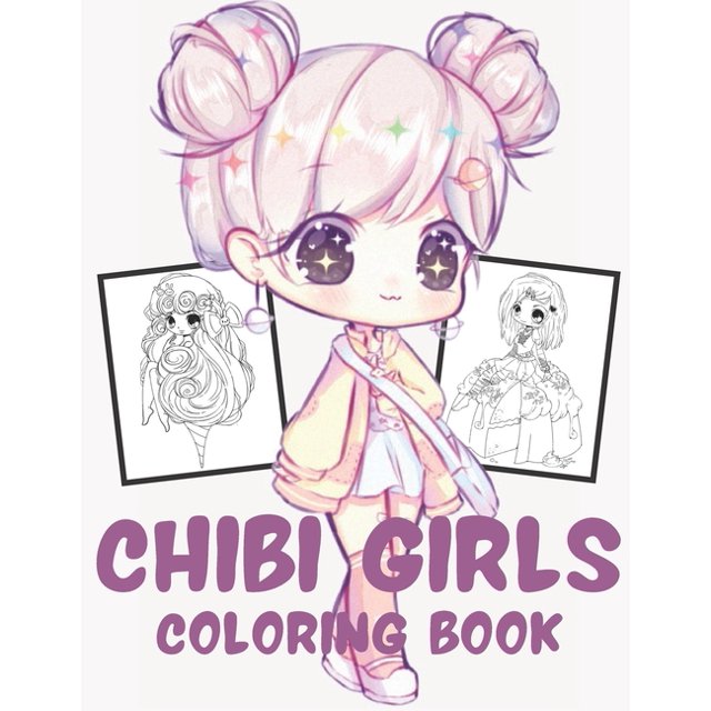 Chibi Girls Coloring Book : For Kids with Cute Lovable Kawaii ...