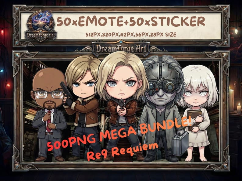 Chibi Horror Game Characters Reg Requiem Bundle PNG Collection Wall Art ...