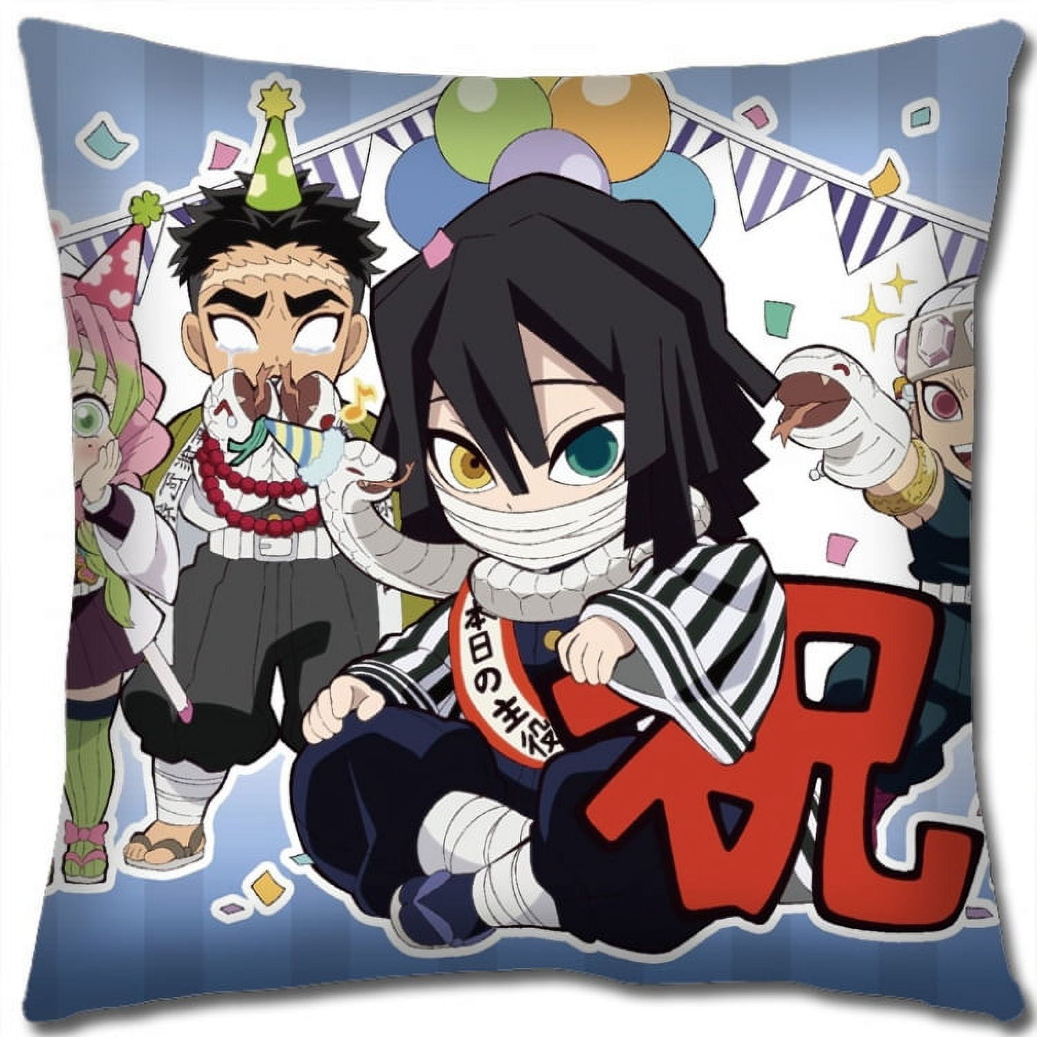 Chibi Iguro Obanai - Demon Slayer 16.5" Decorative Pillow Case ...