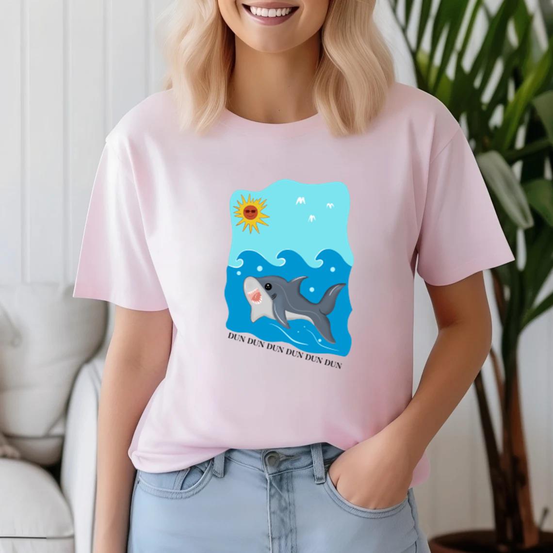 Chibi Jaws Shark Cartoon Ocean Summer Vibes Cute Unisex T-shirt, for ...