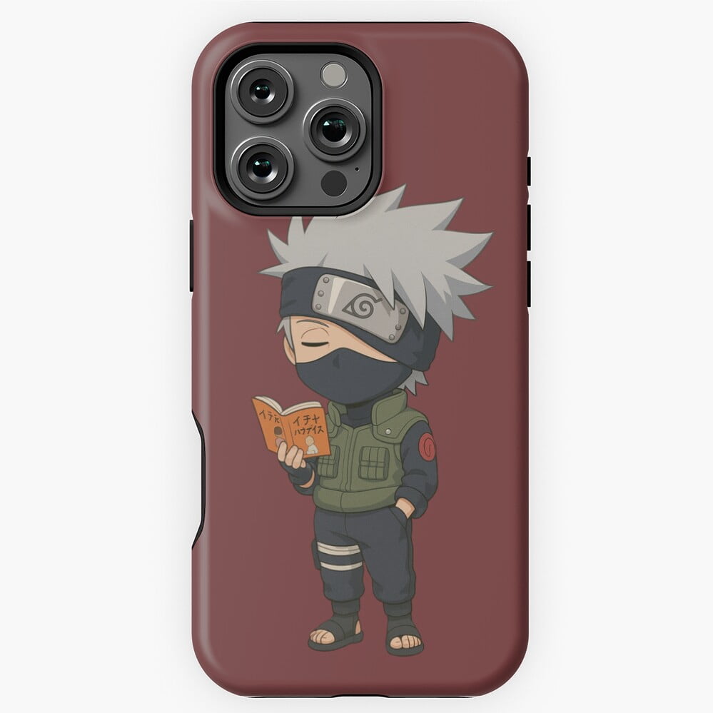 Chibi Kakashi Hatake Reading Cute Phone Case for iPhone 16 15 14 13 12 ...