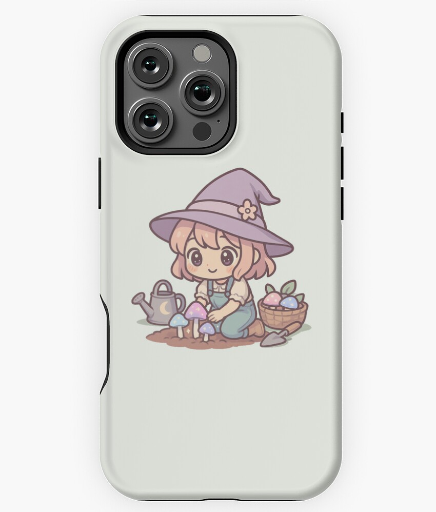 Chibi Kawaii Witch Planting Magical Mushrooms M12239 Phone case for ...