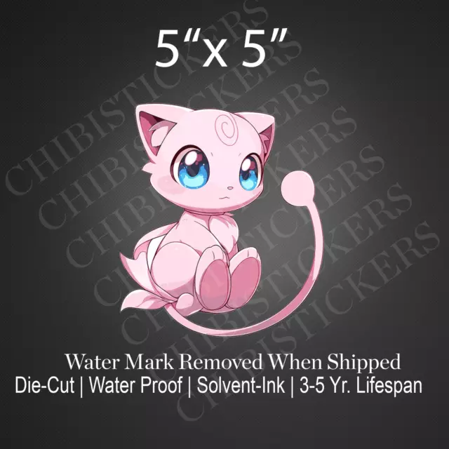 Chibi Legendary Pokemon Mew Metwo Sticker Vinyl Sticker Waterproof ...