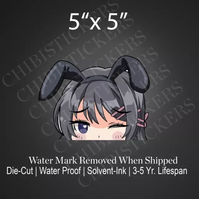 Chibi Mai Sakurajima Bunny Girl Sticker Vinyl Sticker Waterproof Decal Phone Decal Water Bottle ...