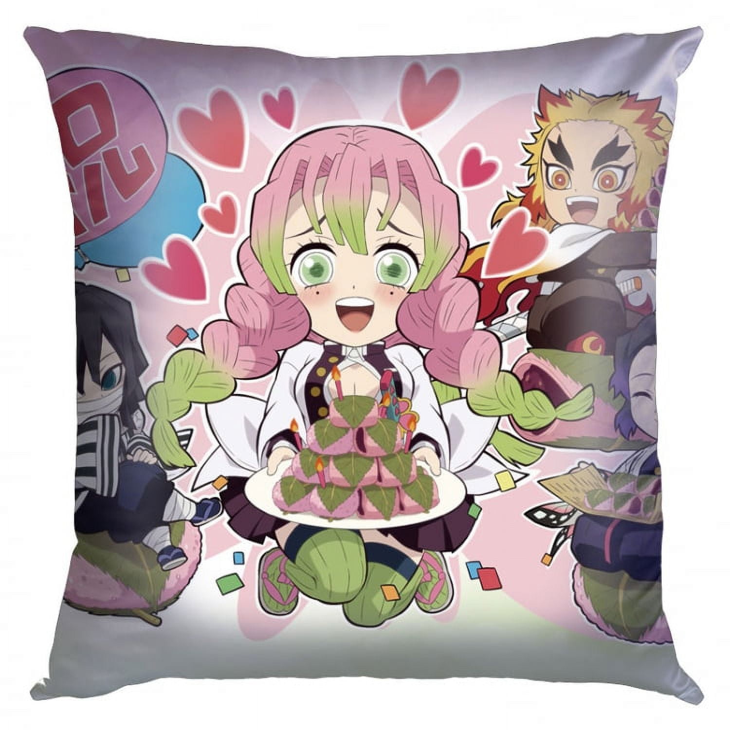 Chibi Mitsuri Kanroji - Demon Slayer 16.5" Decorative Pillow Case ...