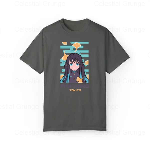 Chibi Muichiro Tokito Comfort Colors T Shirt Mist Hashira Anime Tee ...