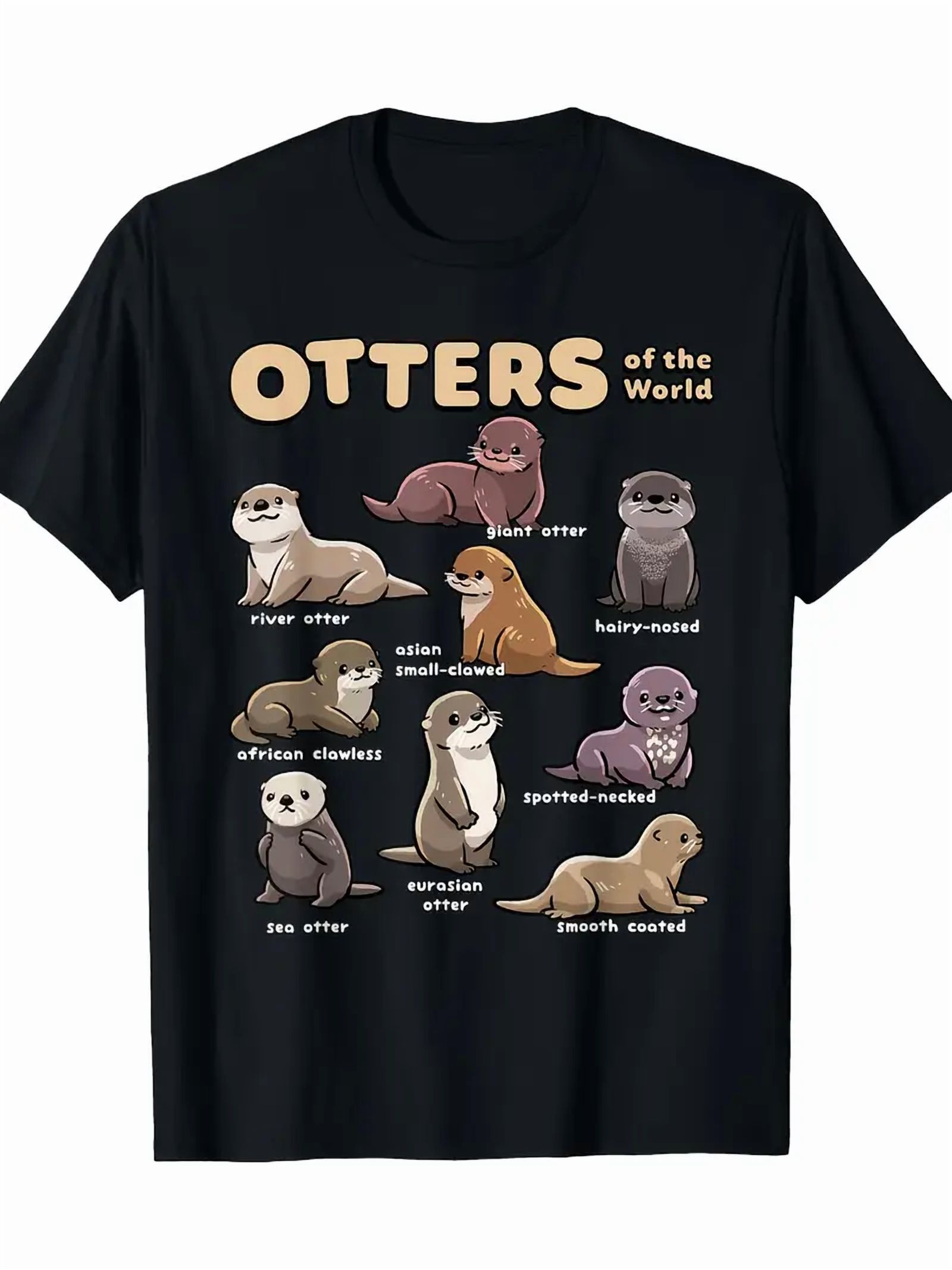 Chibi Otter Sea Animals of the World Unisex T-shirt for Cute Otter Fans ...