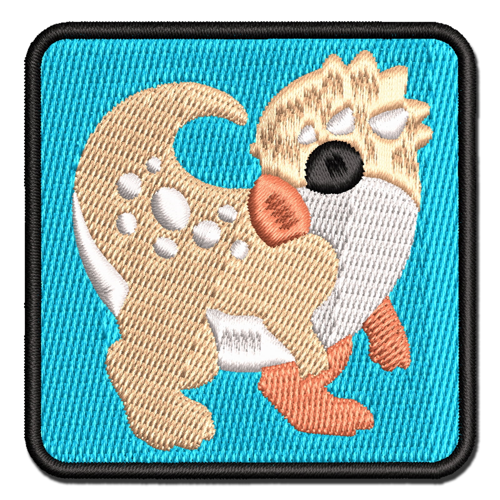 Chibi Pachycephalosaurus Dinosaur Applique Multi-Color Embroidered Hook ...