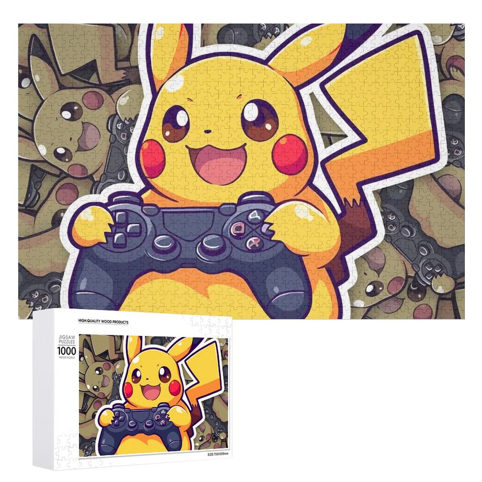 Chibi Pikachu Sticker Puzzles- 1000 Piece Jigsaw Puzzle for Adults ...