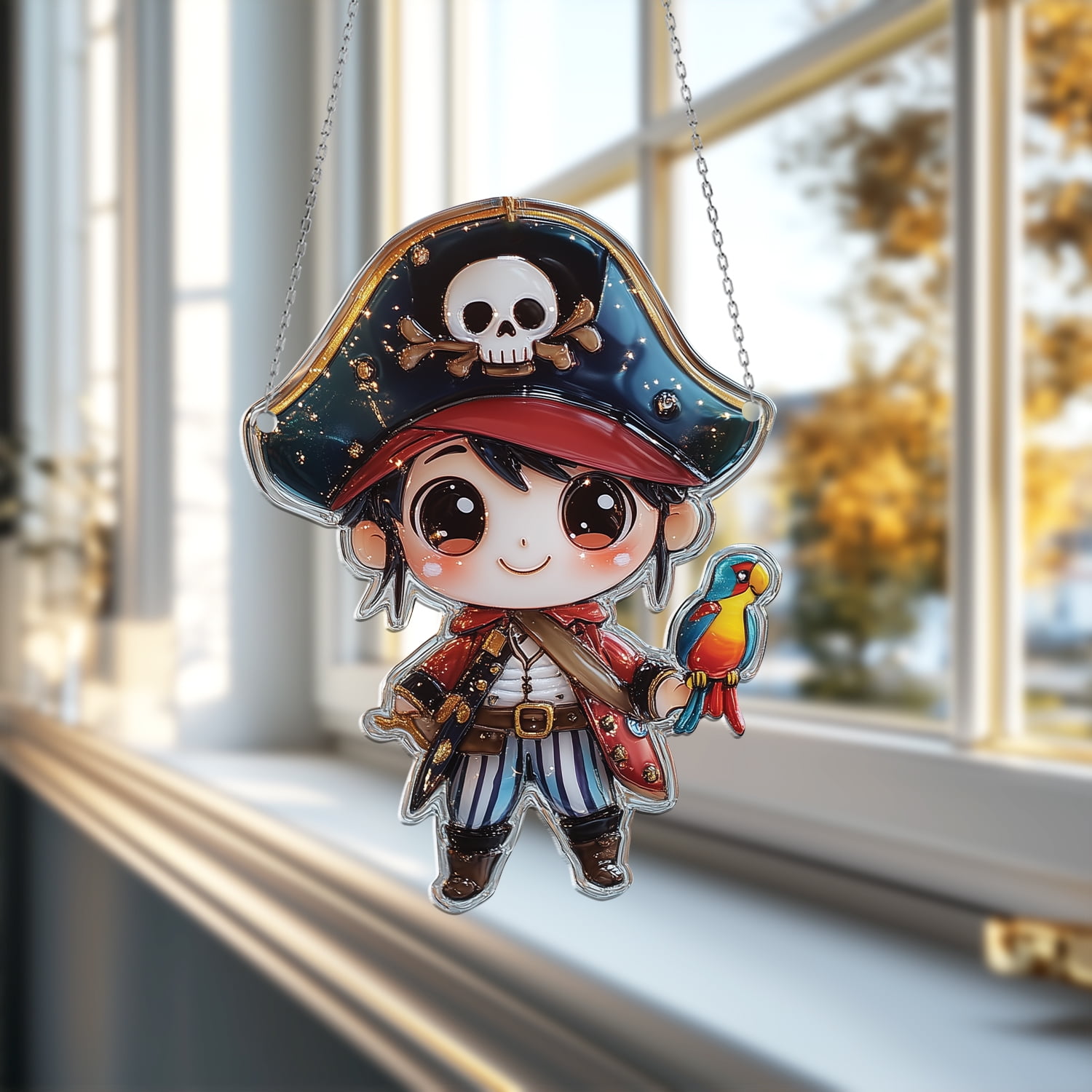 Chibi Pirate Suncatcher – Handmade Window Hanging Decor – Perfect Gift ...