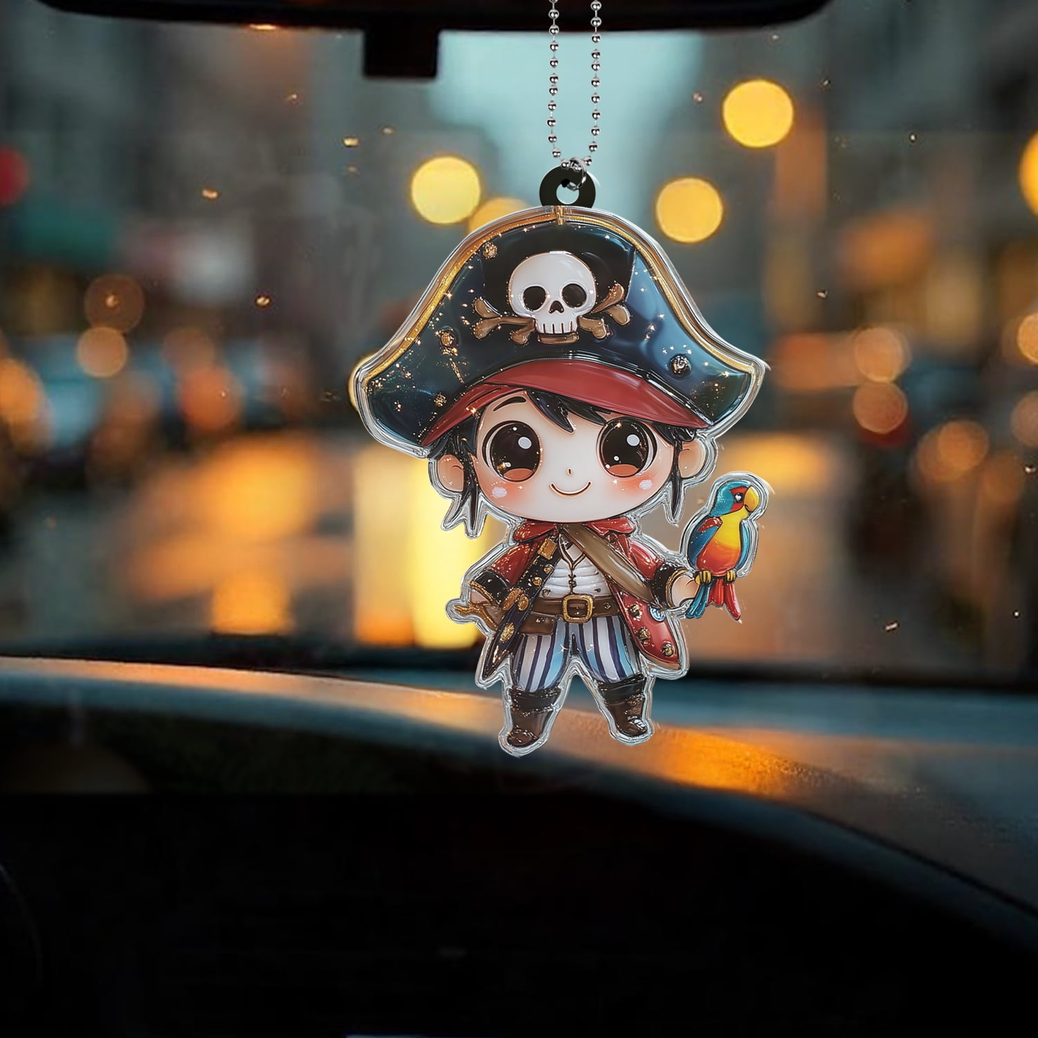 Chibi Pirate Window Hanging Acrylic, Cute Pirate Car Ornament, Nautical ...
