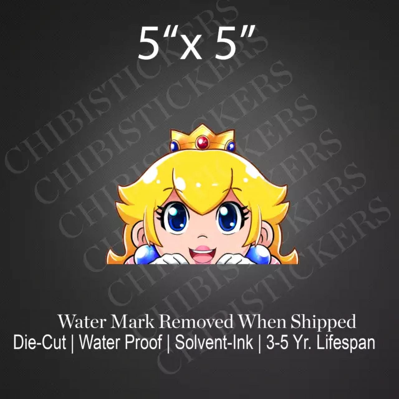 Chibi Princess Peach Daisy Super Mario Vinyl Sticker Waterproof Vinyl ...