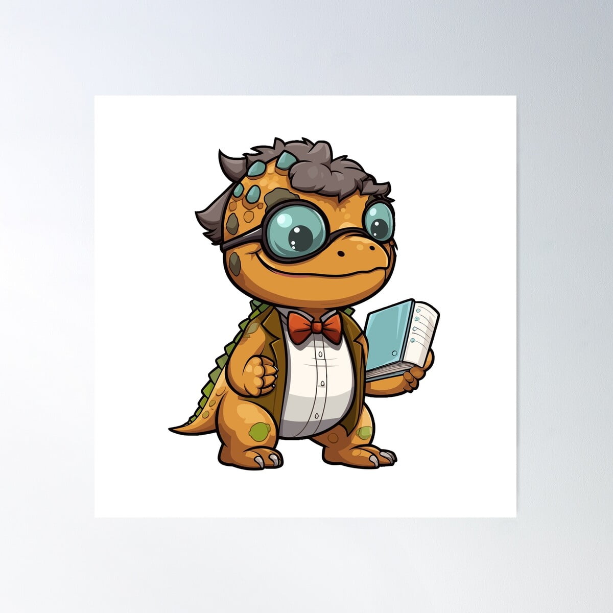 Chibi Professor Dino: Fun Miniature Sticker Poster Wall Art, Modern ...