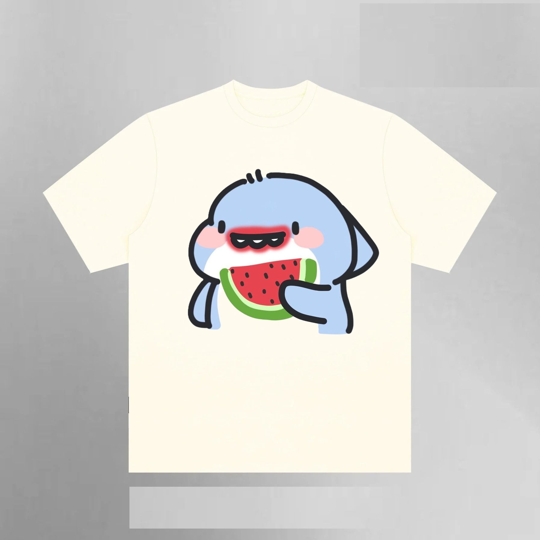 Chibi Shark Eating Watermelon Shirt, Cute Summer Vibes, Kawaii Snack ...