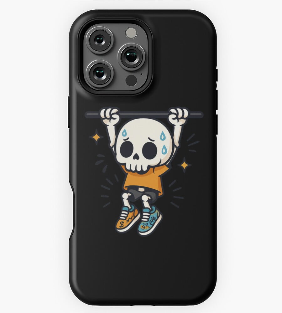 Chibi Skeleton Hanging from Pull Up Bar Funny Workout Kawaii Skeleton ...