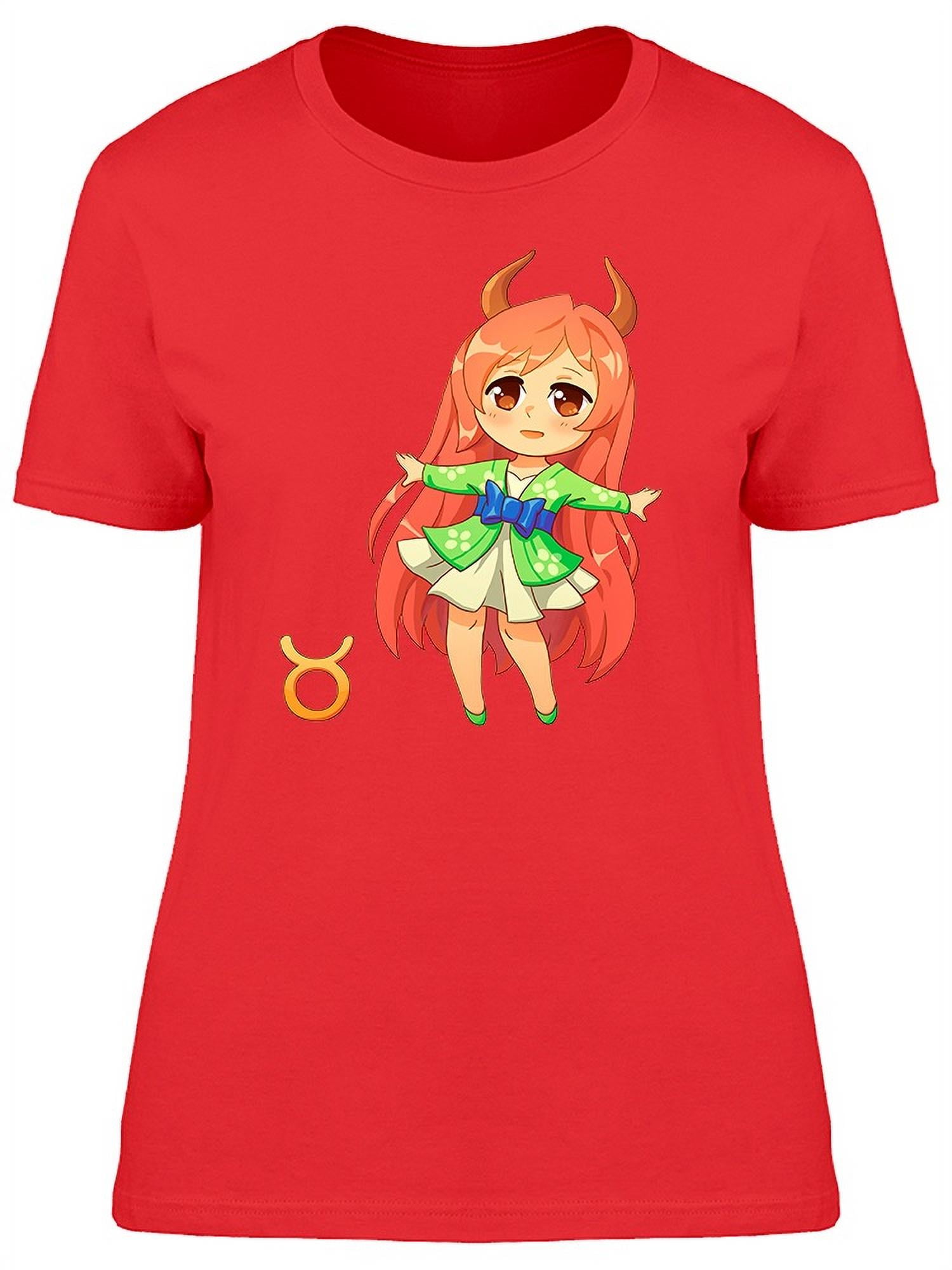 Chibi Taurus Zodiac Girl Cartoon T-Shirt Women -Image by Shutterstock ...