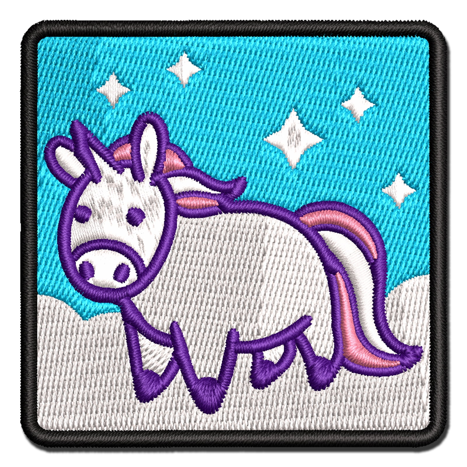 Chibi Unicorn Standing Applique Multi-Color Embroidered Hook & Loop ...