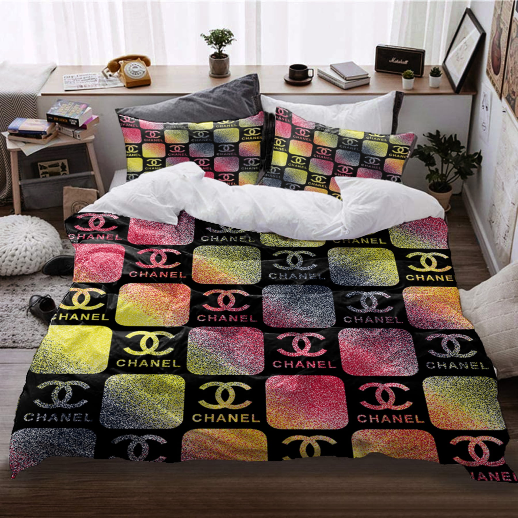 Chic 3-Piece Duvet Cover Set with Iconic Design - Vibrant Gradient ...