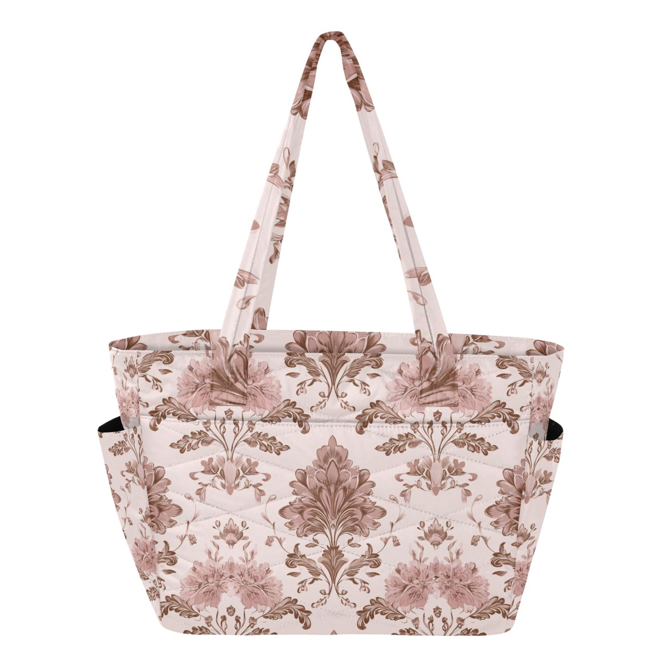 Chic Abstract Flower Pattern Women's Quilted Tote HandBag Beach Bag ...