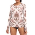Chic Abstract Flower Pattern Women's Rash Guard Shirts UPF 50+ Sun ...