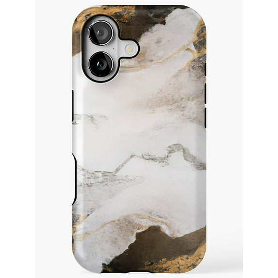 Chic Abstract Gold Vein On Marble Stone Artwork iPhone Case 17 16 15 14 ...
