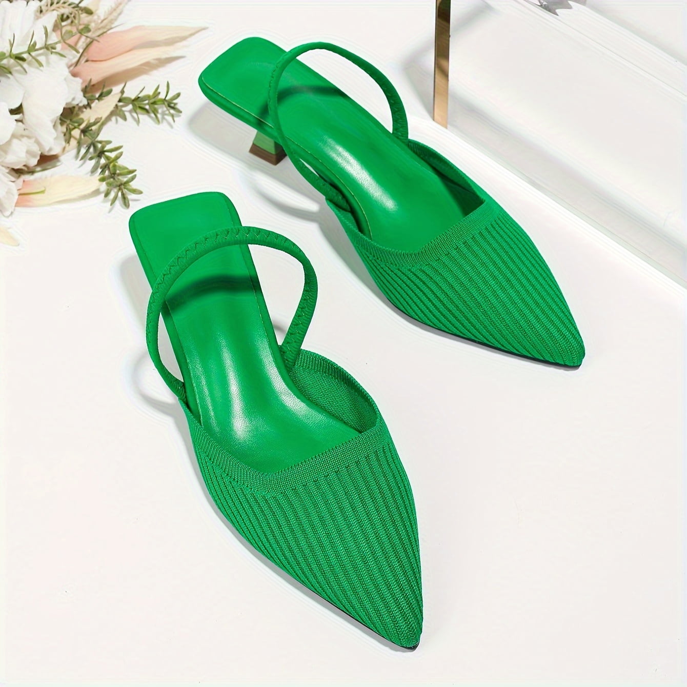 Chic All-Season Women's Pointed Toe Mules - Comfy -Heel, Strappy ...