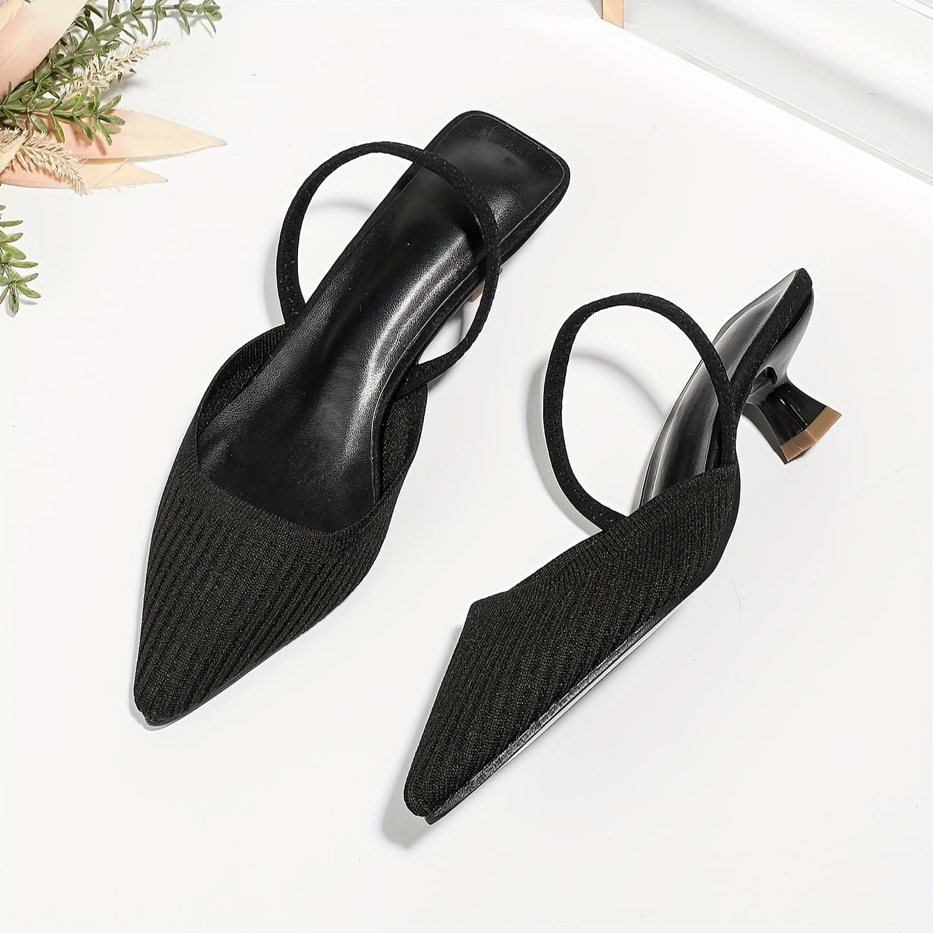 Chic All-Season Women's Pointed Toe Mules - Comfy -Heel, Strappy ...