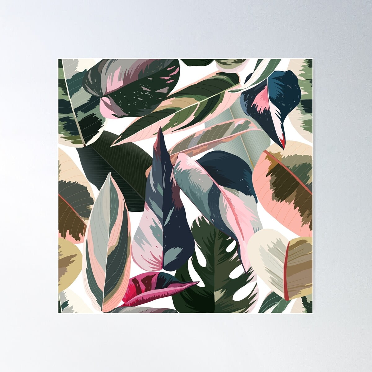 Chic And Modern Tropical Foliage Poster Wall Art, Modern Wall Decor For ...