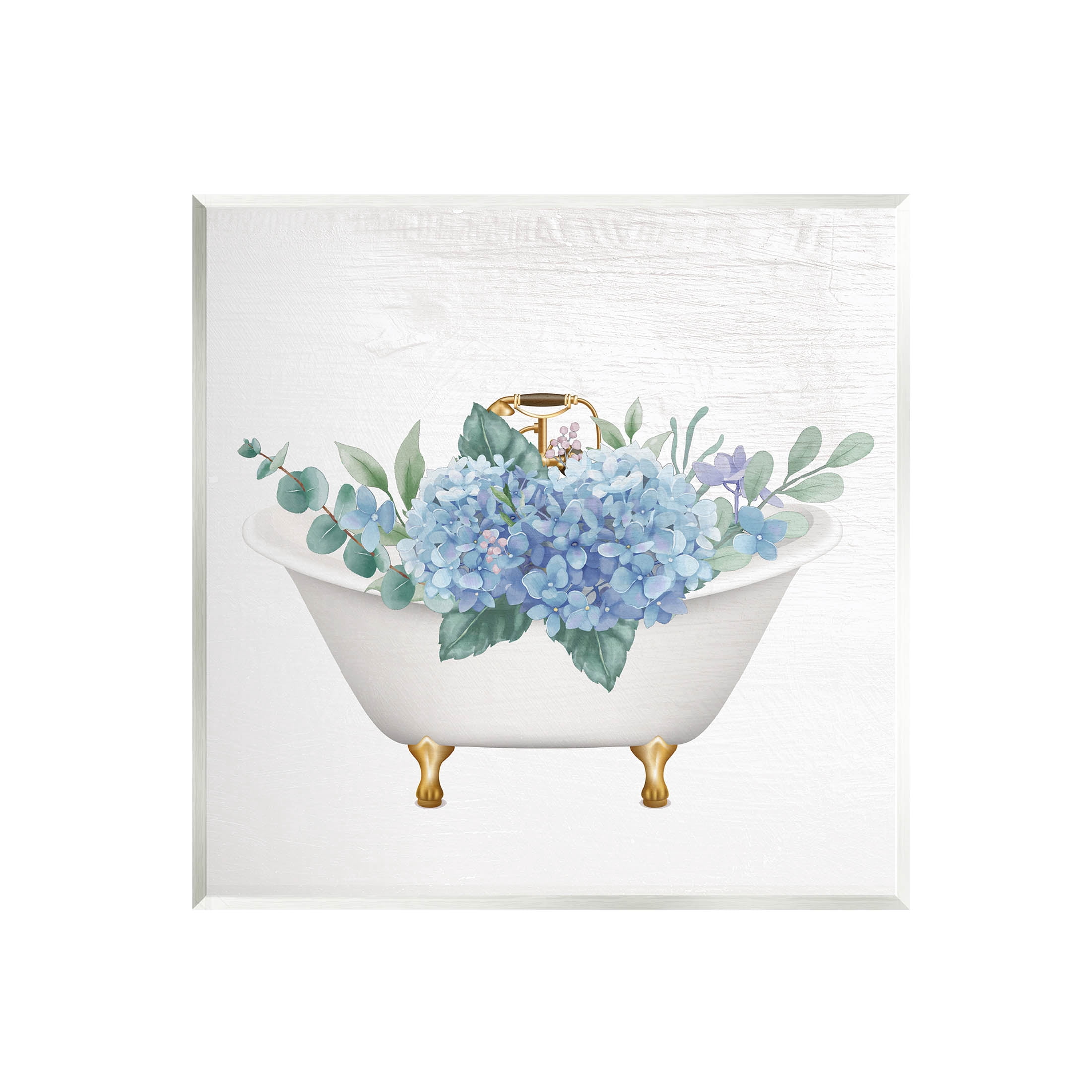 Bathtub Hydrangea Blossoms Wall Art Print - 12x12 Inches - Walmart.com