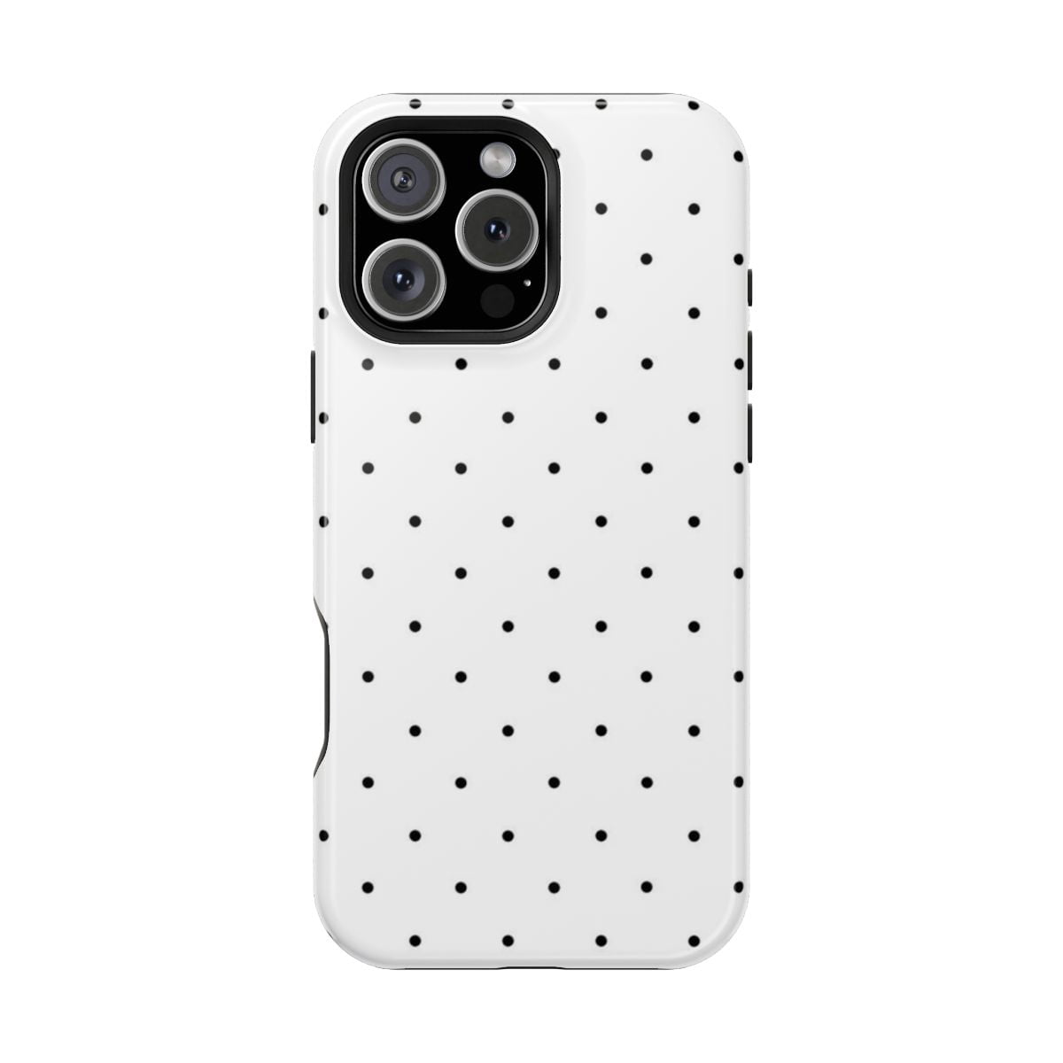 Chic Black Polka Dot Tough Case on White Retro Dotted for iPhone 17 16 ...