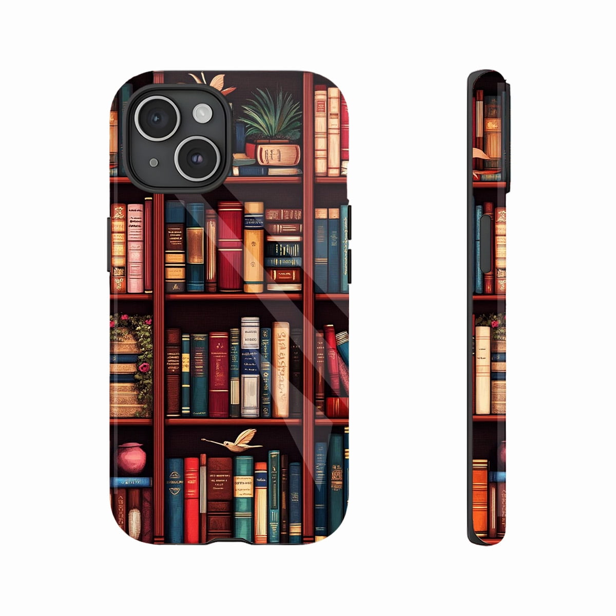 Chic Bookshelf Design Phone Case for Booklovers & Minimalists, Durable ...