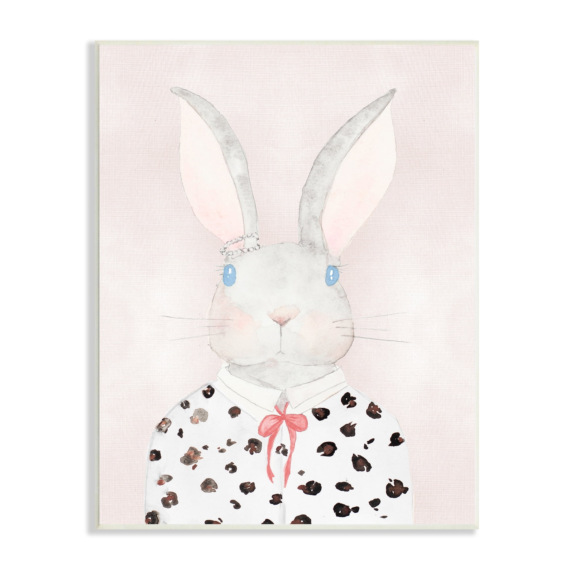 Chic Bunny Rabbit Stylish Leopard Print Blouse 10 in x 15 in Framed ...