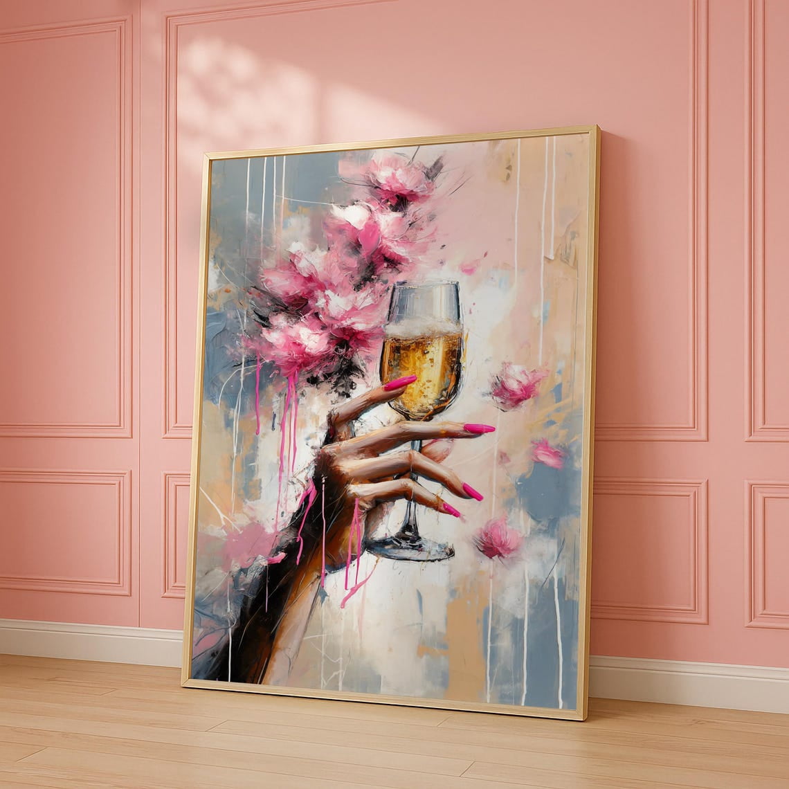 Chic Coquette Champagne Roses Feminine Poster, Unframed Size 12x18 ...