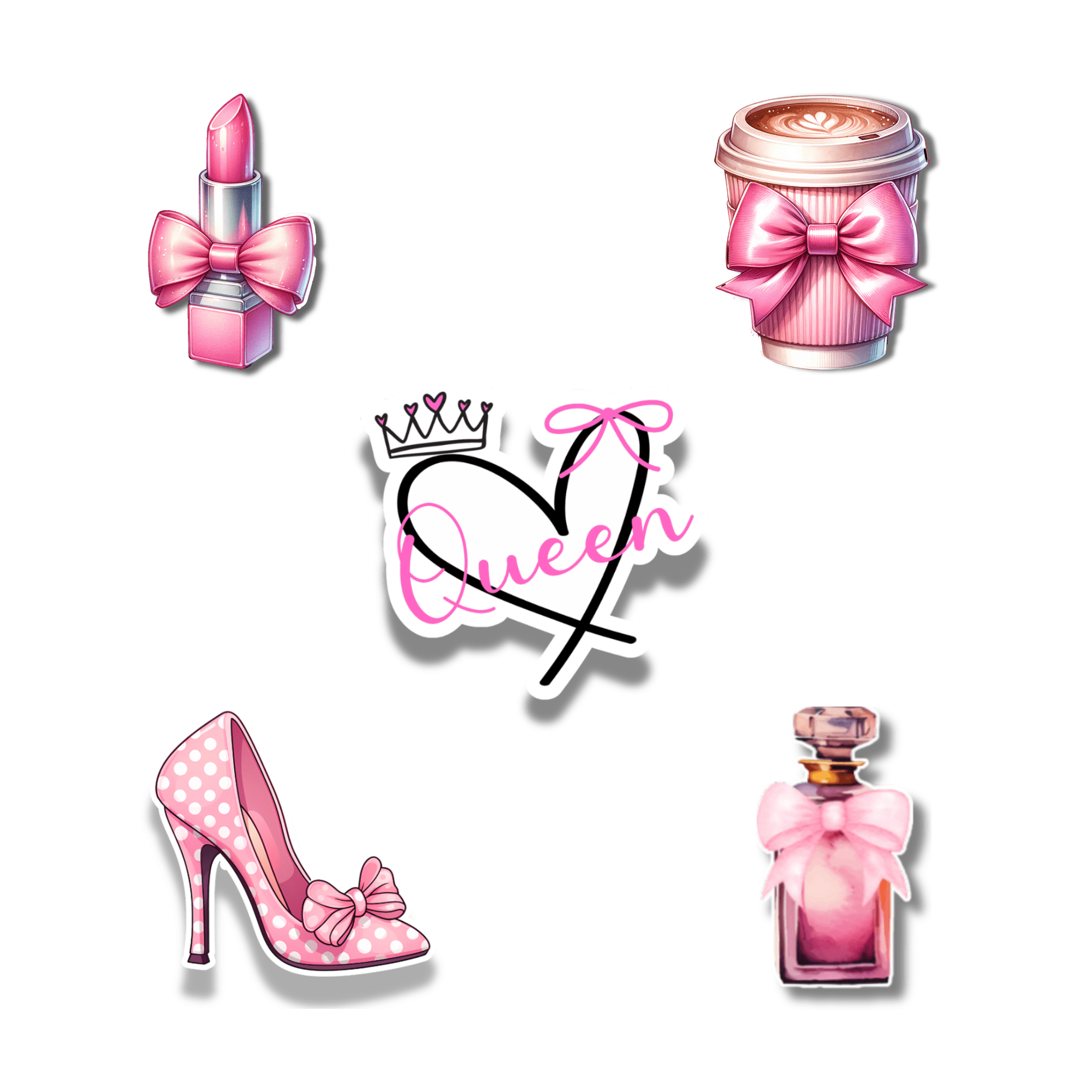 Chic Coquette Vibes: 5-Pack Pink Bougie Vinyl Stickers - Walmart.com