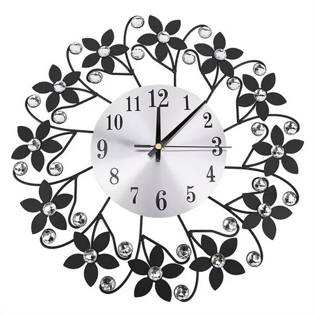 Chic Decor, Crystal Wall Clock Aluminum Sparkling Bling, Modern Design ...