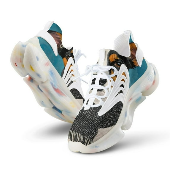 Chic Dog Scarf Art Print Walking Shoes for Men Woman Lightweight Tennis ...