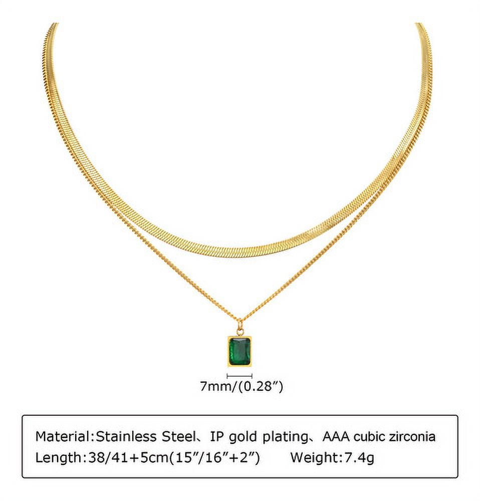 Chic Double Layers Snake Curb Chain Necklaces For Women Gif - Walmart.com