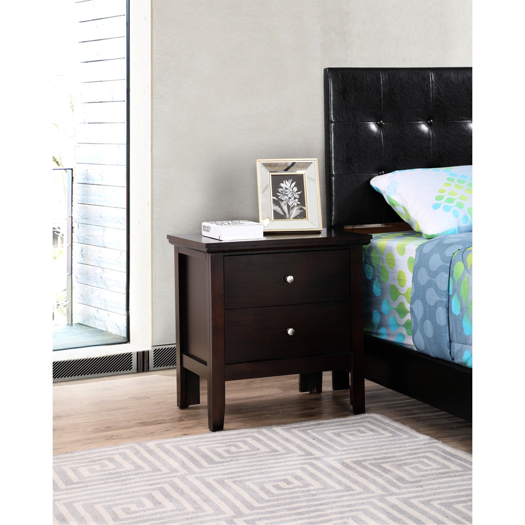 Chic Espresso Storage Nightstand | Store Bedroom Items Neatly in ...