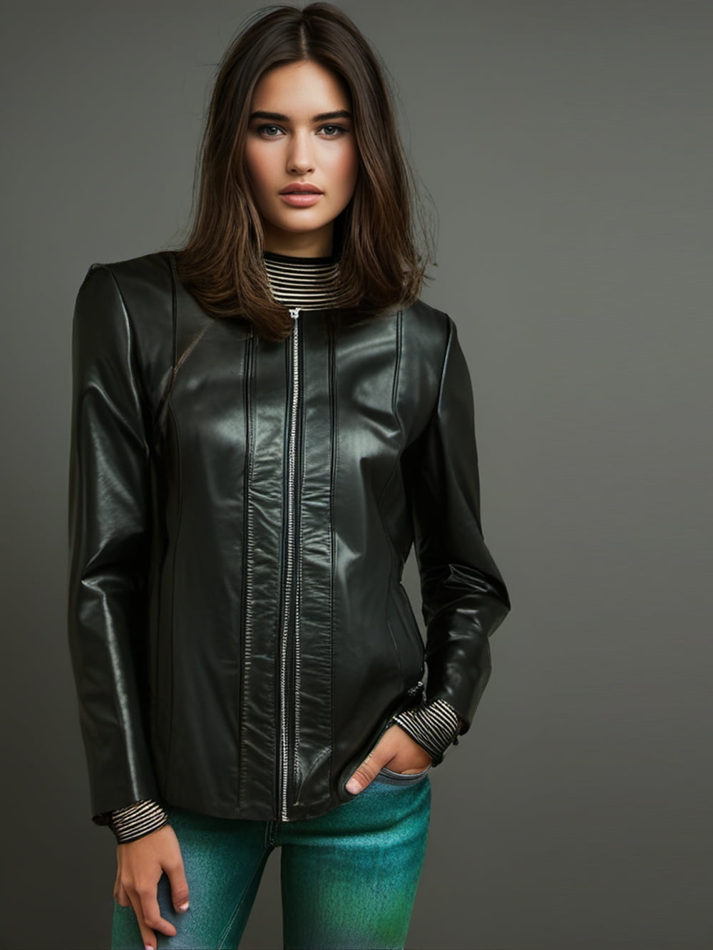 Chic Fabric Blend Leather Jacket - Red , S - Walmart.com