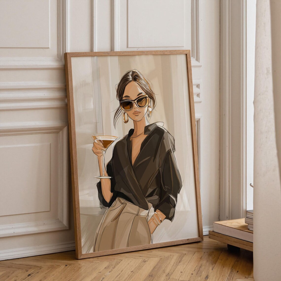 Chic Fashion Illustration Neutral Modern Feminine Decor, Stretched ...