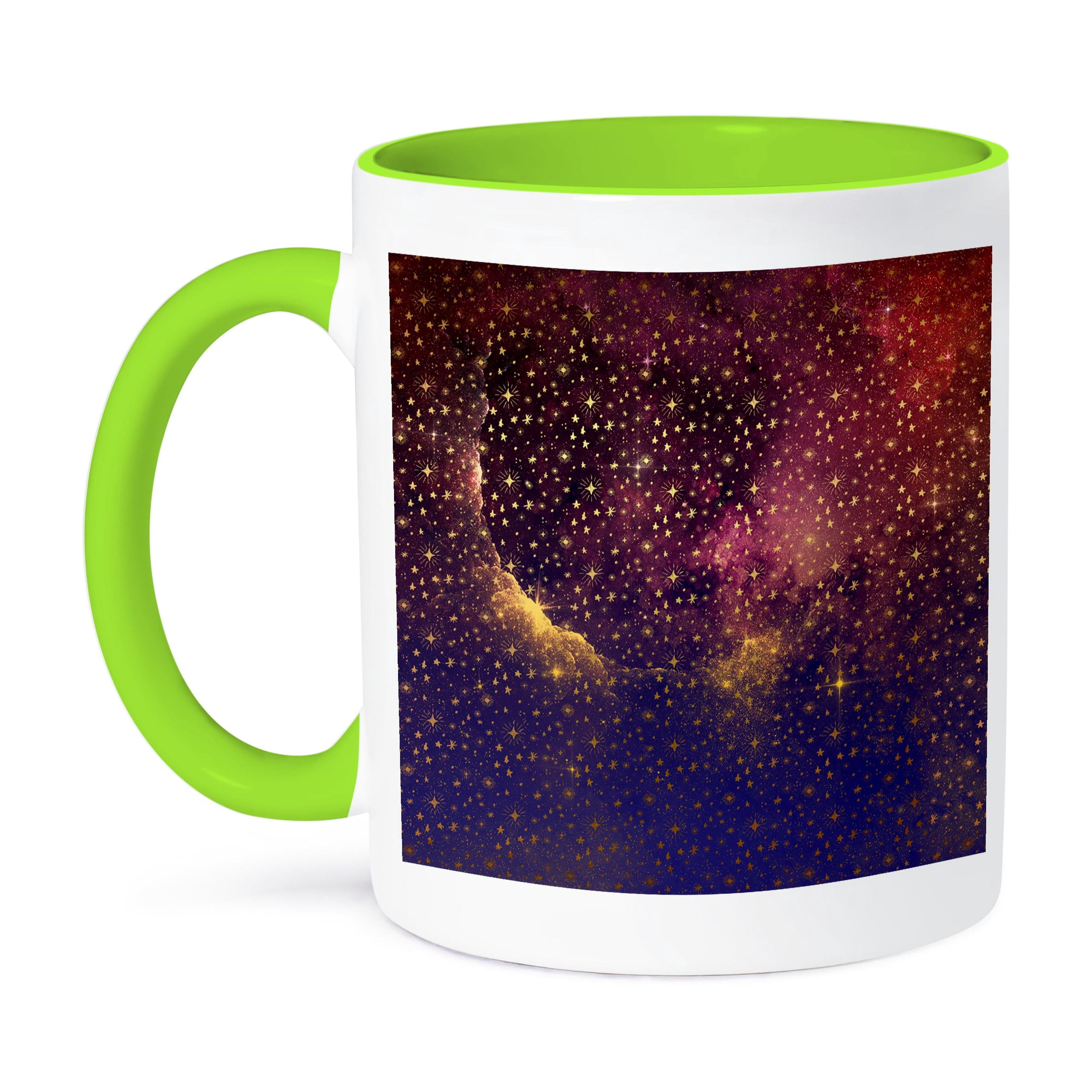 3dRose, Chic Faux Gold Stars On Purple and Blue Galaxy Sky, 11oz Two ...