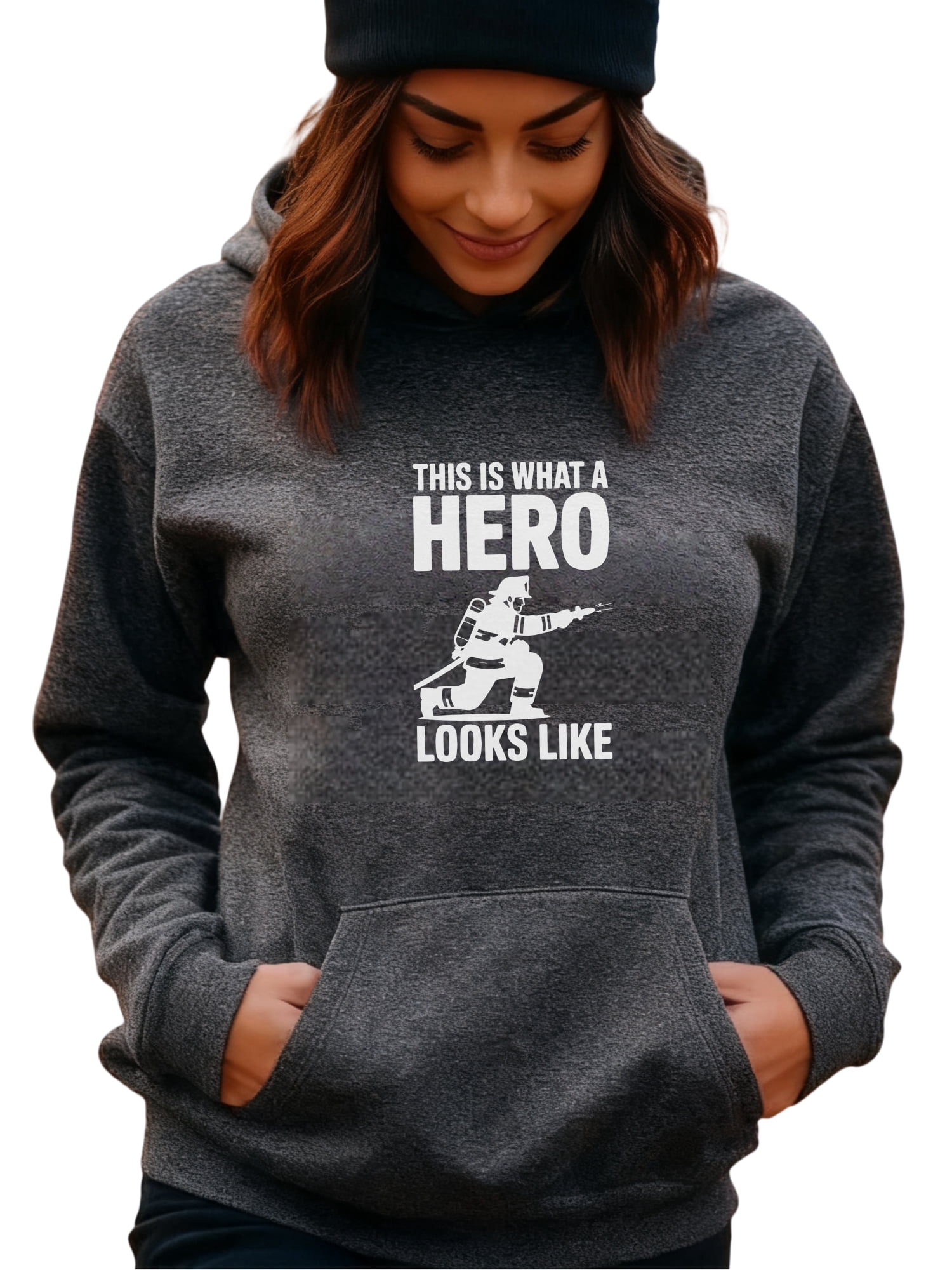 Chic Firefighter Hoodie for Men and Women, Unisex Pullover Hooded ...